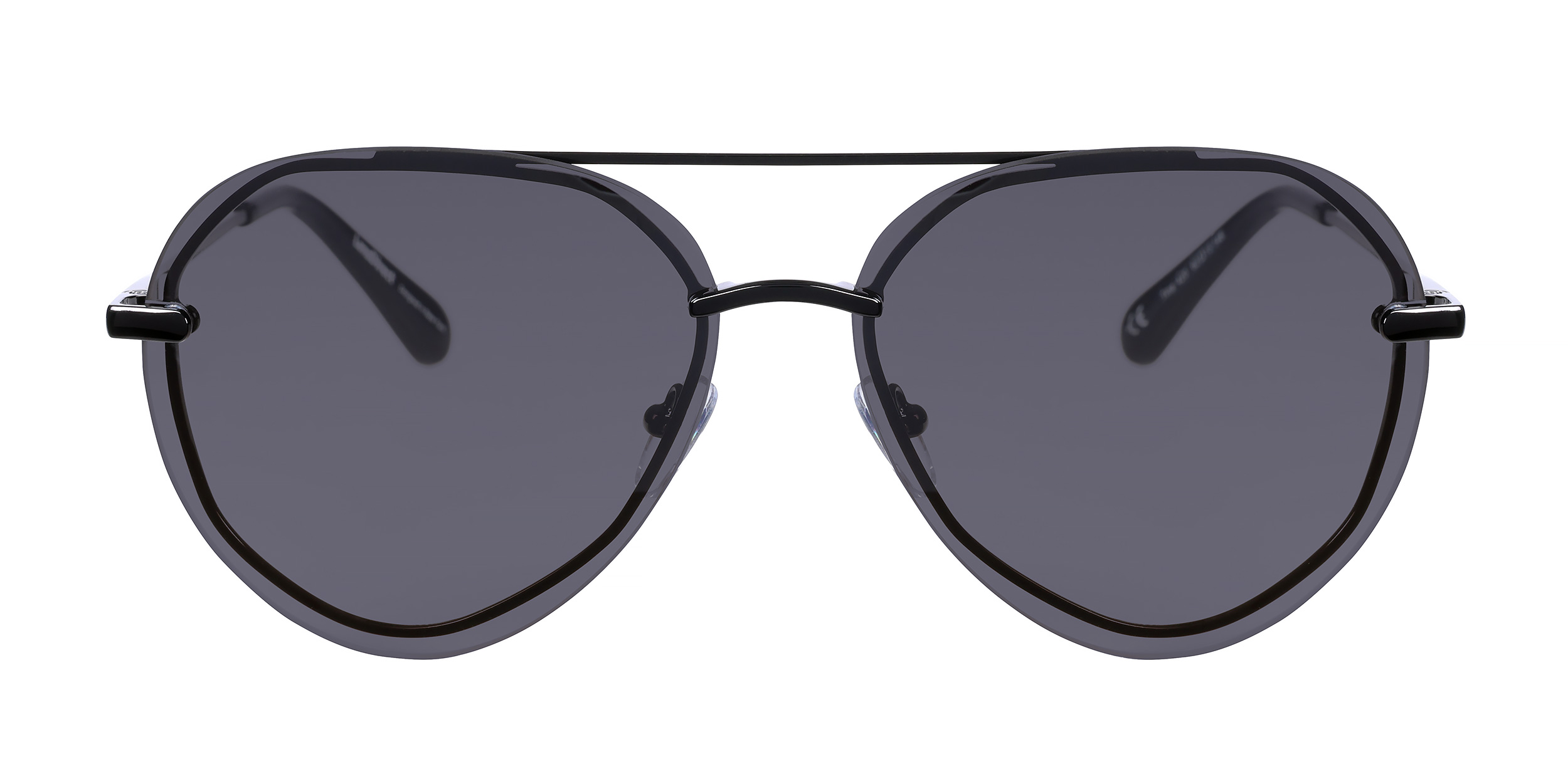 Tina - Shiny Black - Grey Gradient Lenses